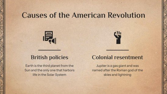 The American Revolution - History - 8th grade Presentation