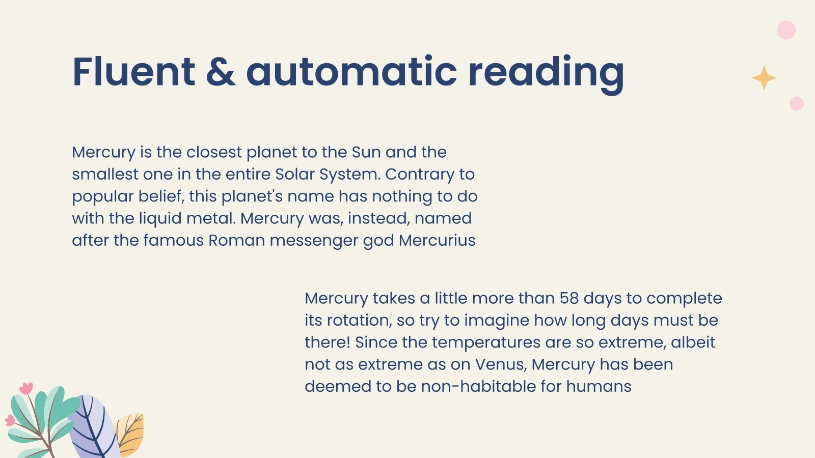 Reading Fluency - Language Arts - 1st grade Presentation