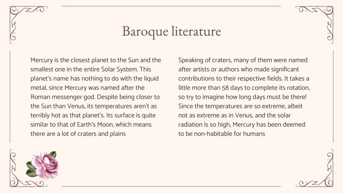 Poetry in the Baroque Period Presentation