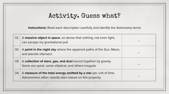 Activities to Celebrate International Astronomy Day
