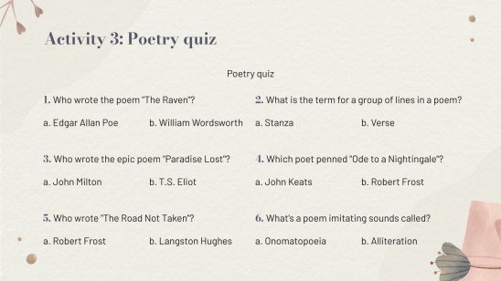 Great Poetry Reading Day Activities for High School