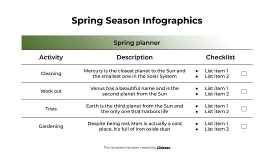 Spring Season Infographics Template