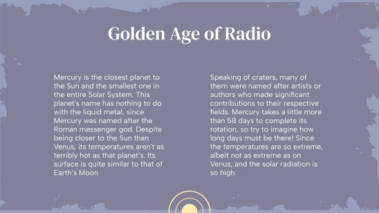 History Subject for High School: Old Time Radio Presentation