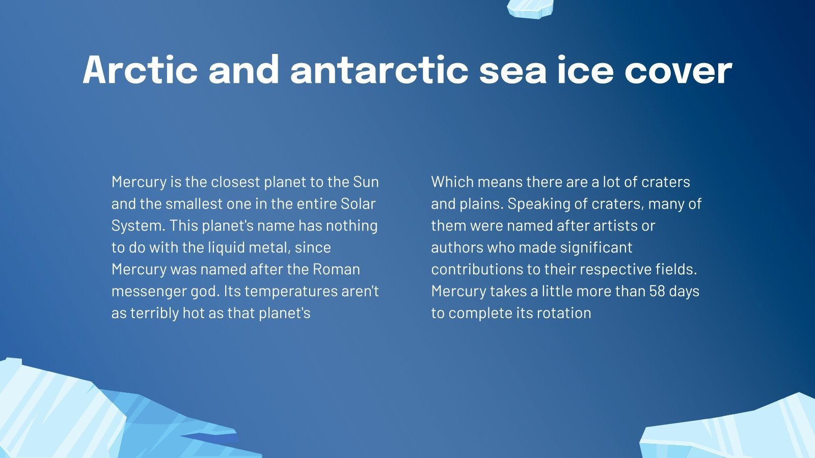 Arctic and Antarctic Sea Ice Presentation