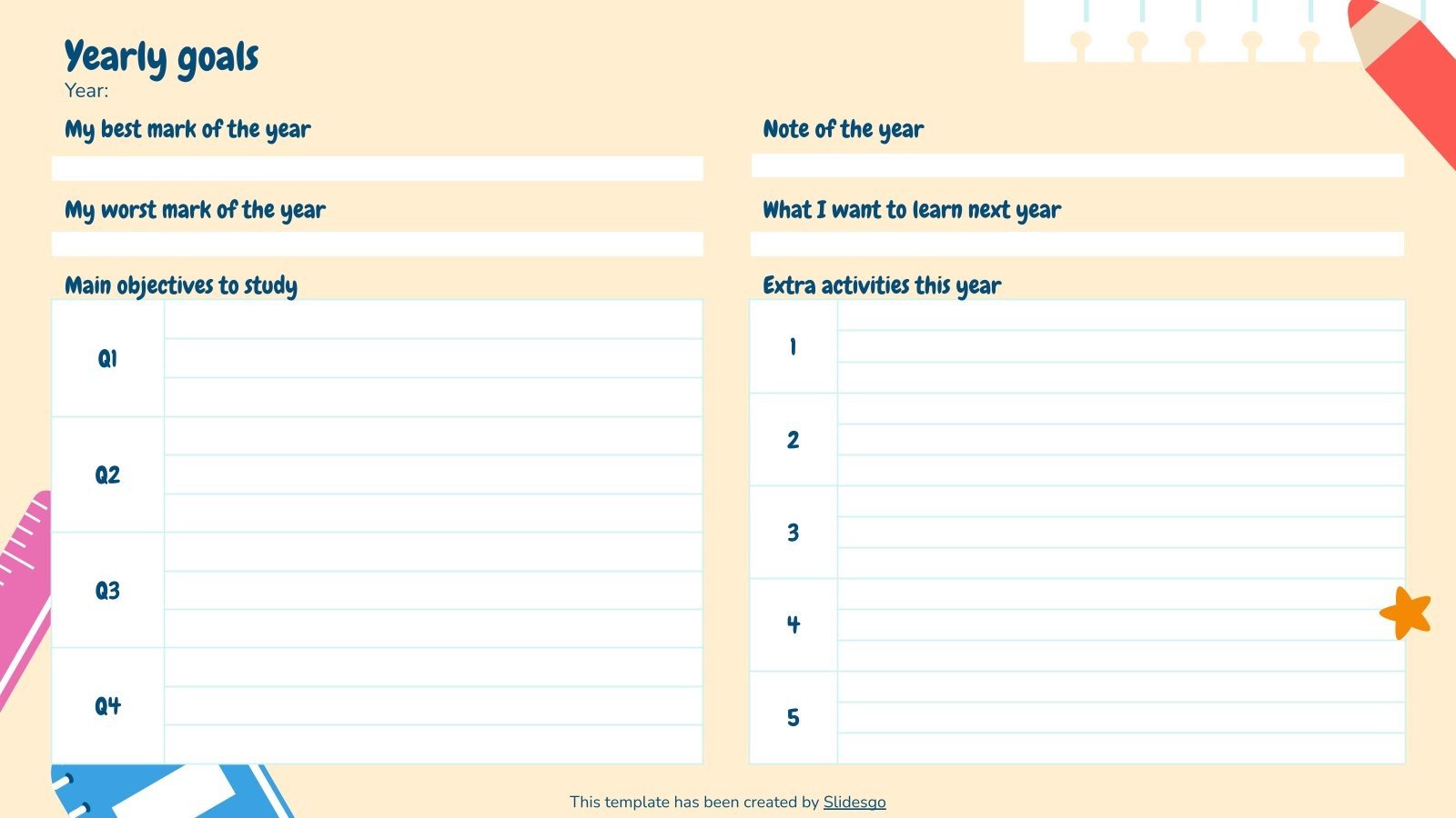 Elementary School Weekly Planner Presentation