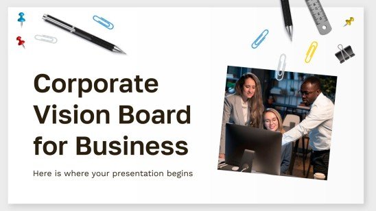 Corporate Vision Board for Business Presentation