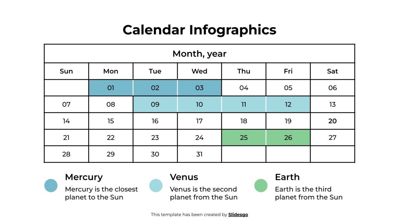 Calendar Infographics Template