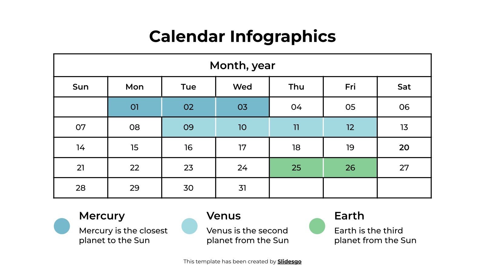 Calendar Infographics Template