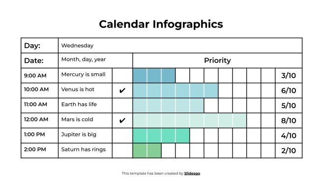 Calendar Infographics Template