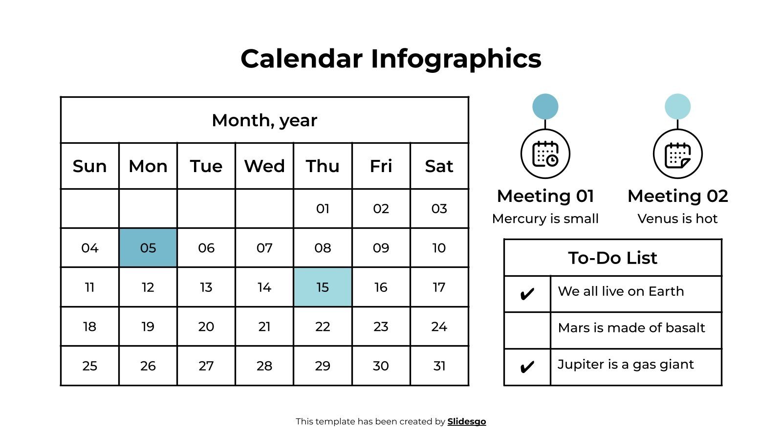 Calendar Infographics Template