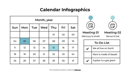 Calendar Infographics Template