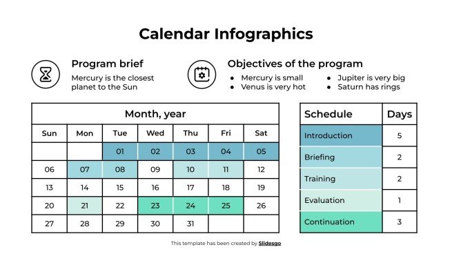 Calendar Infographics Template