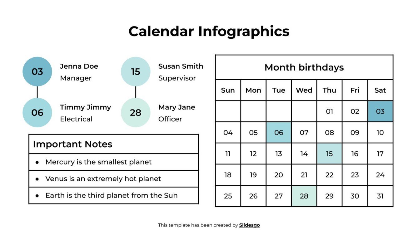 Calendar Infographics Template