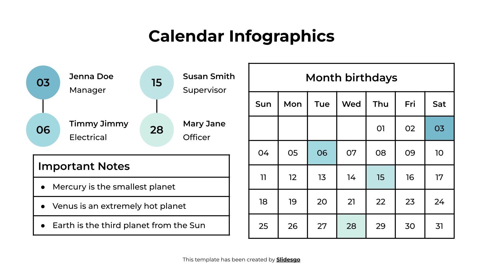 Calendar Infographics Template