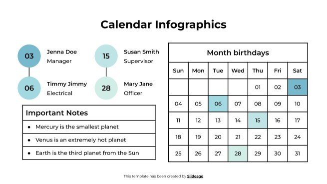 Calendar Infographics Template