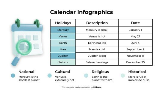 Calendar Infographics Template