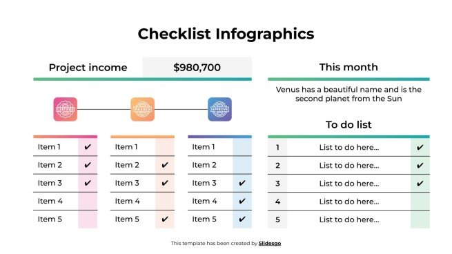 Checklist Infographics Template