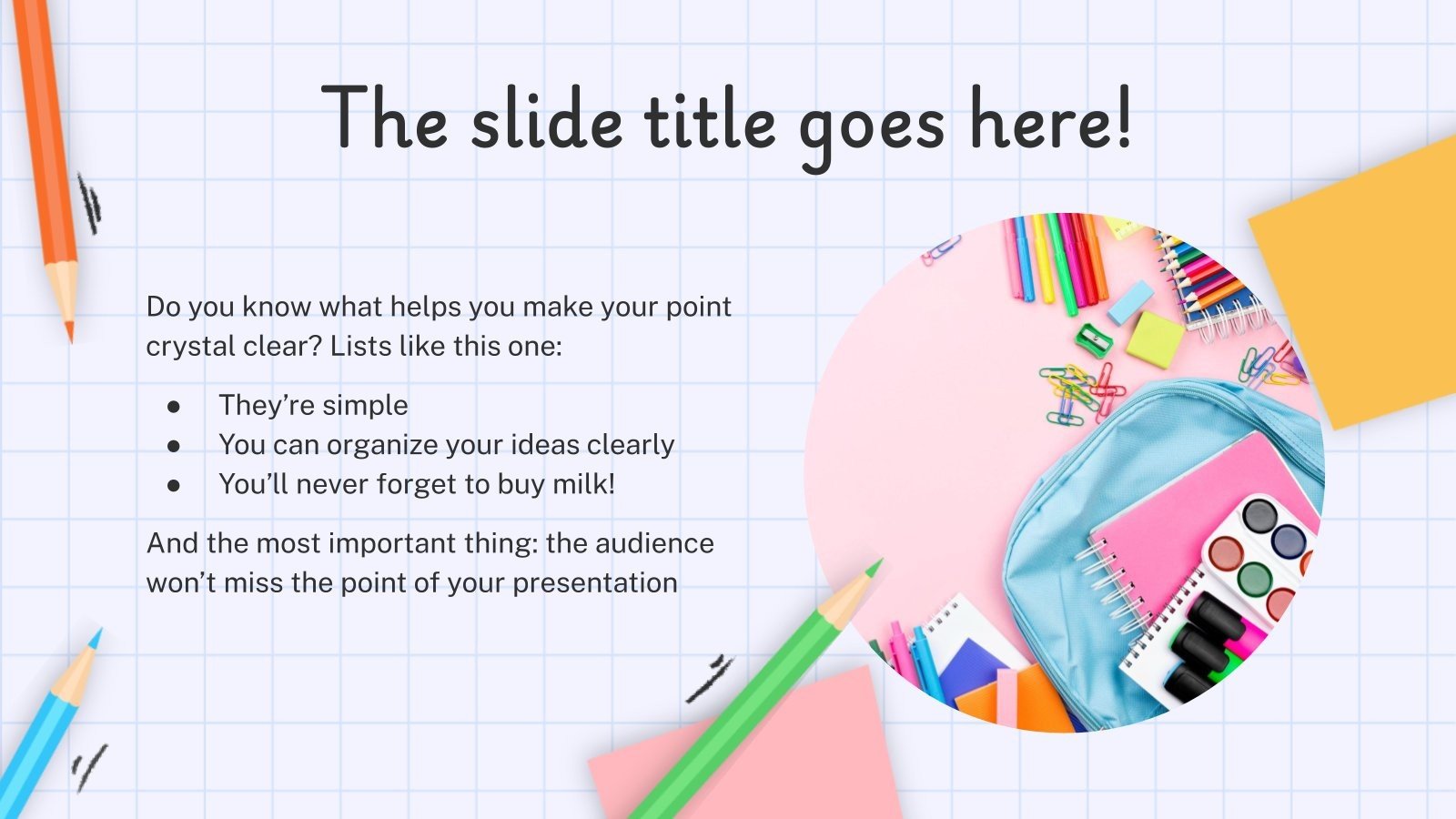 Crayons Theme for Classroom Presentation