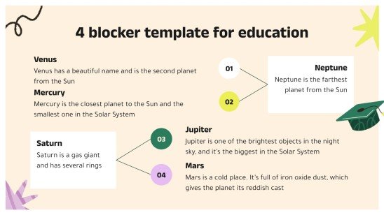 Presentación Plantilla de 4 bloqueadores para educación