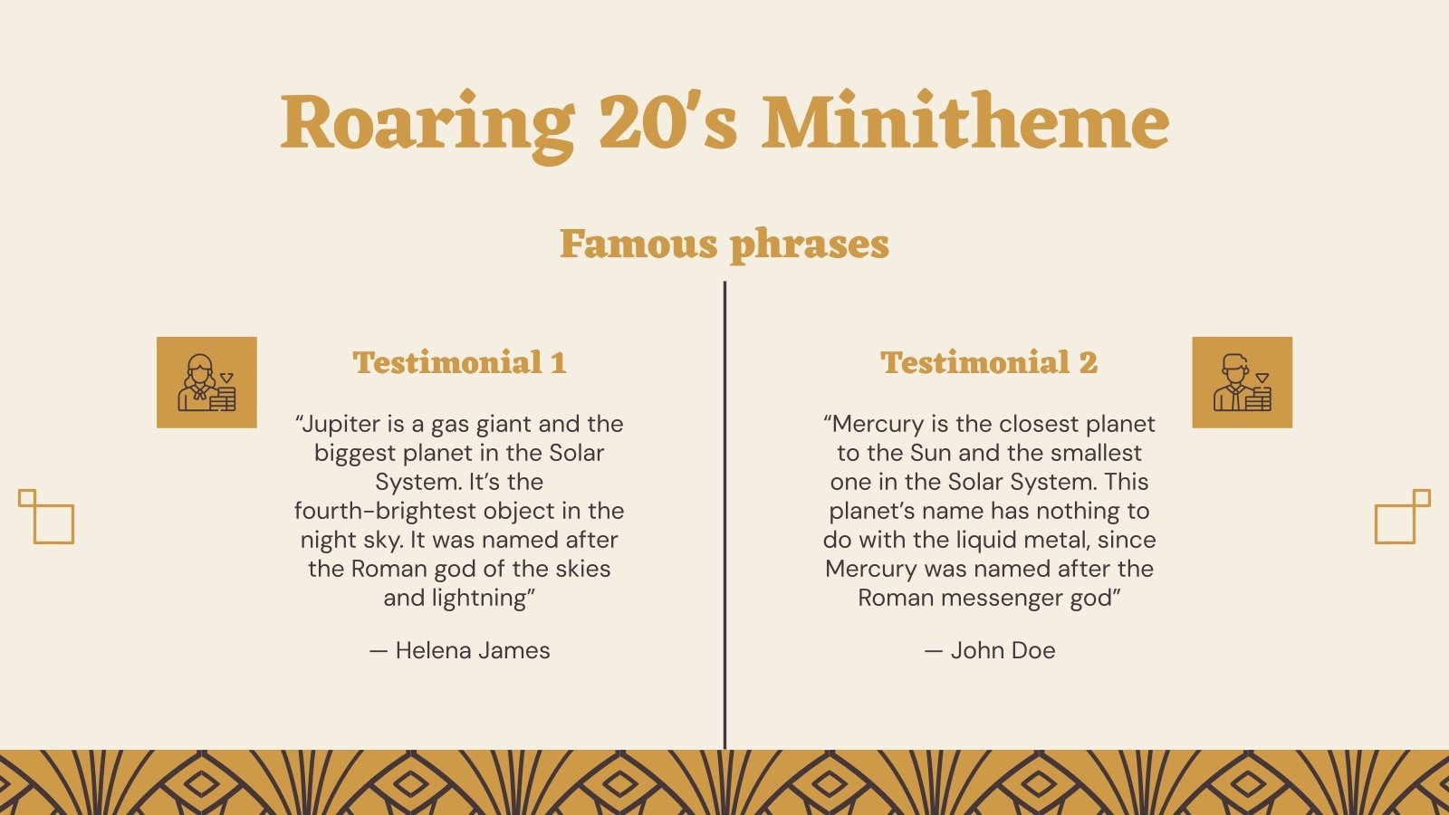 Roaring 20's Minitheme Infographics Template