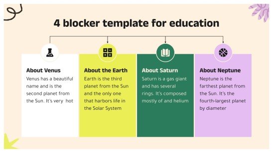 Presentación Plantilla de 4 bloqueadores para educación