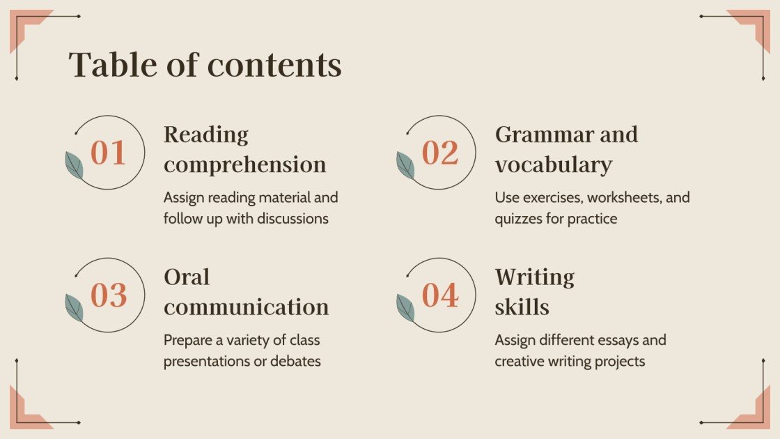 English Literature Class Template