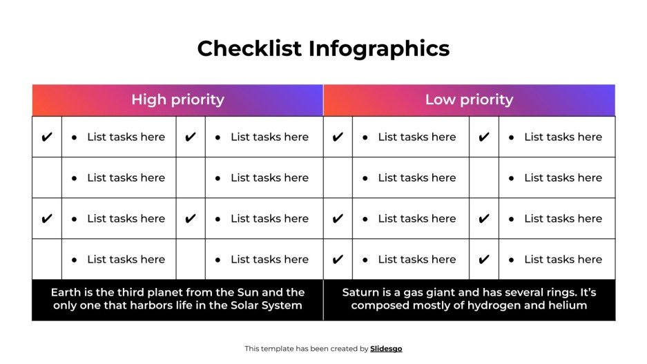 Checklist Infographics Template