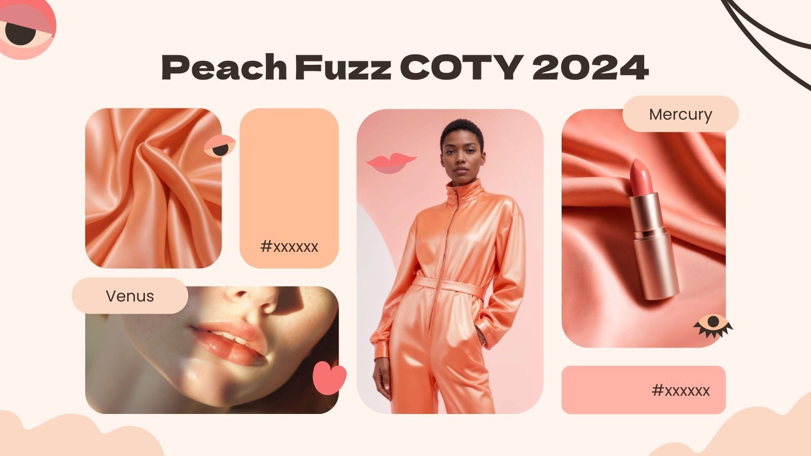 Peach Fuzz COTY 2024 Design Inspiration Infographics