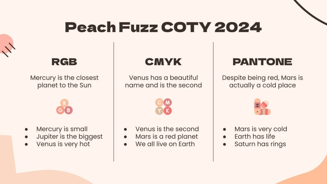 Peach Fuzz COTY 2024 Design Inspiration Infographics