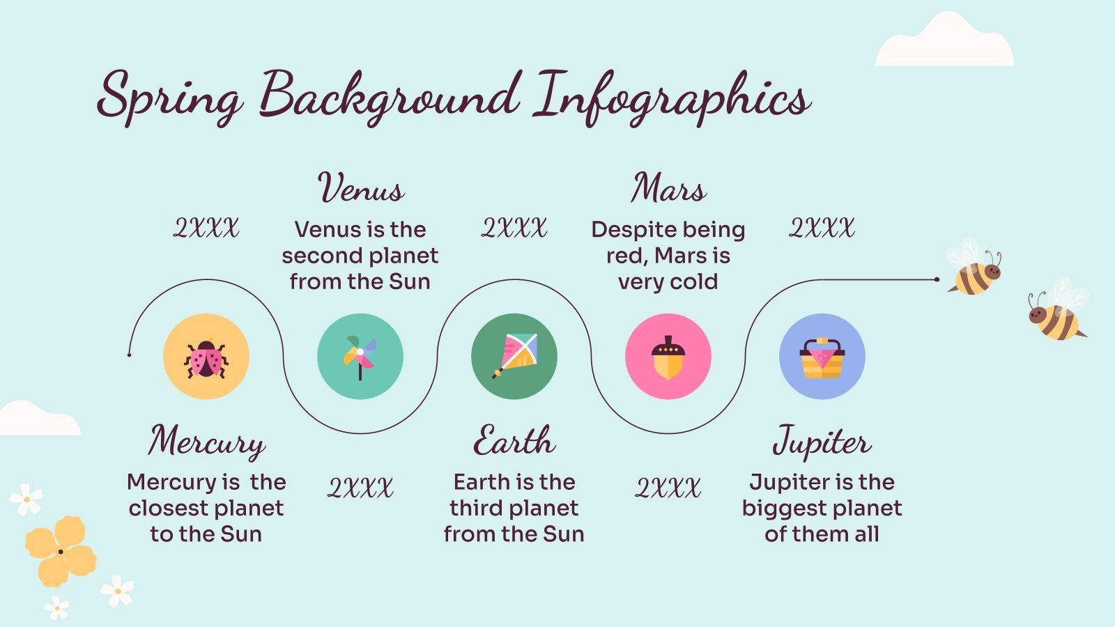Spring Background Infographics Template