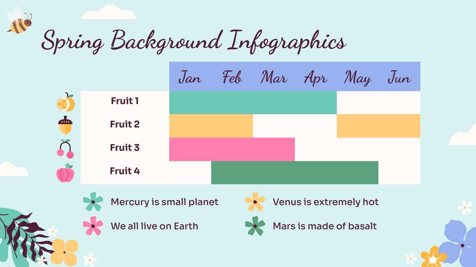 Spring Background Infographics Template