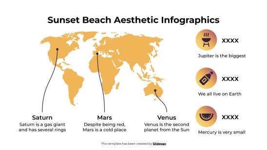 Sunset Beach Aesthetic Infographics Template