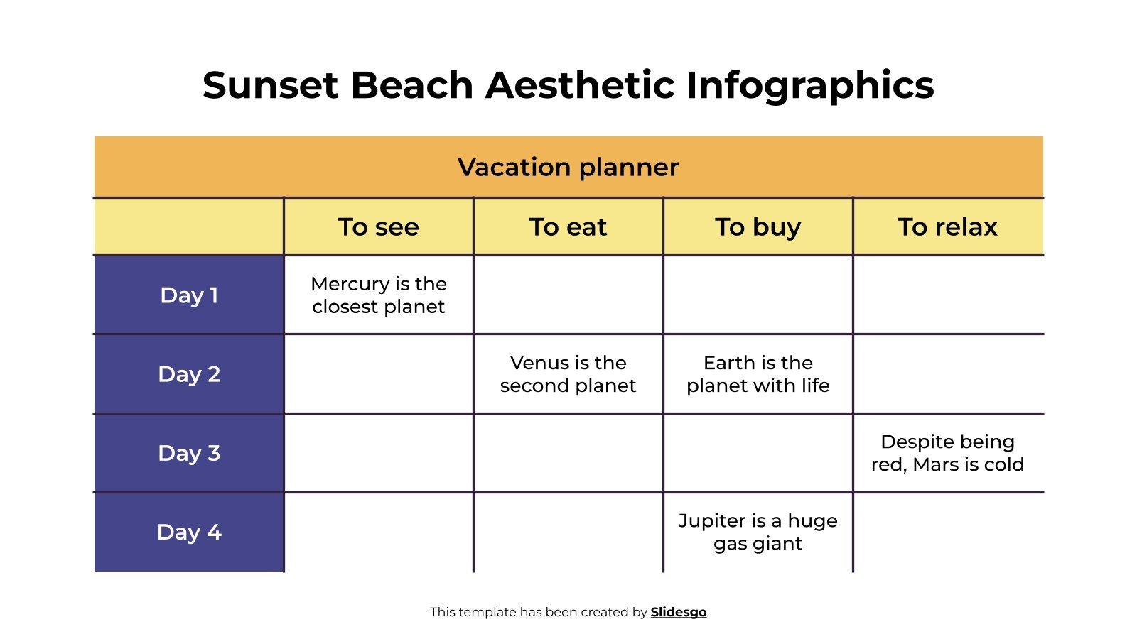 Sunset Beach Aesthetic Infographics Template