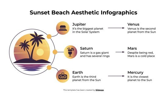 Sunset Beach Aesthetic Infographics Template