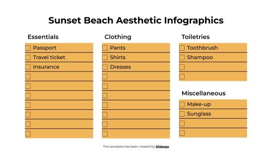 Sunset Beach Aesthetic Infographics Template