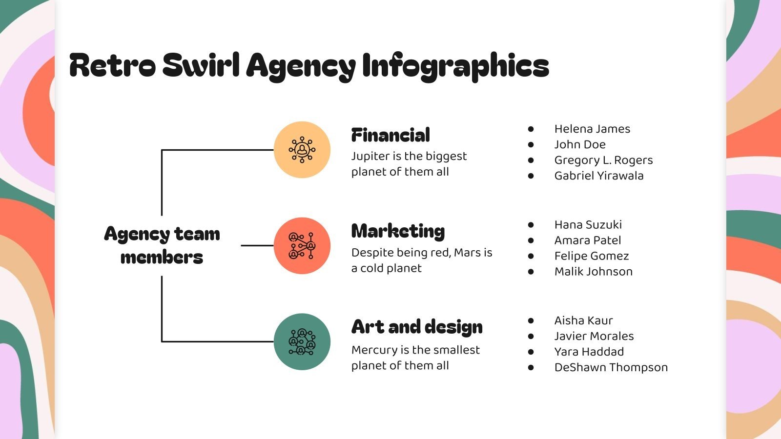 Retro Swirl Agency Infographics Template