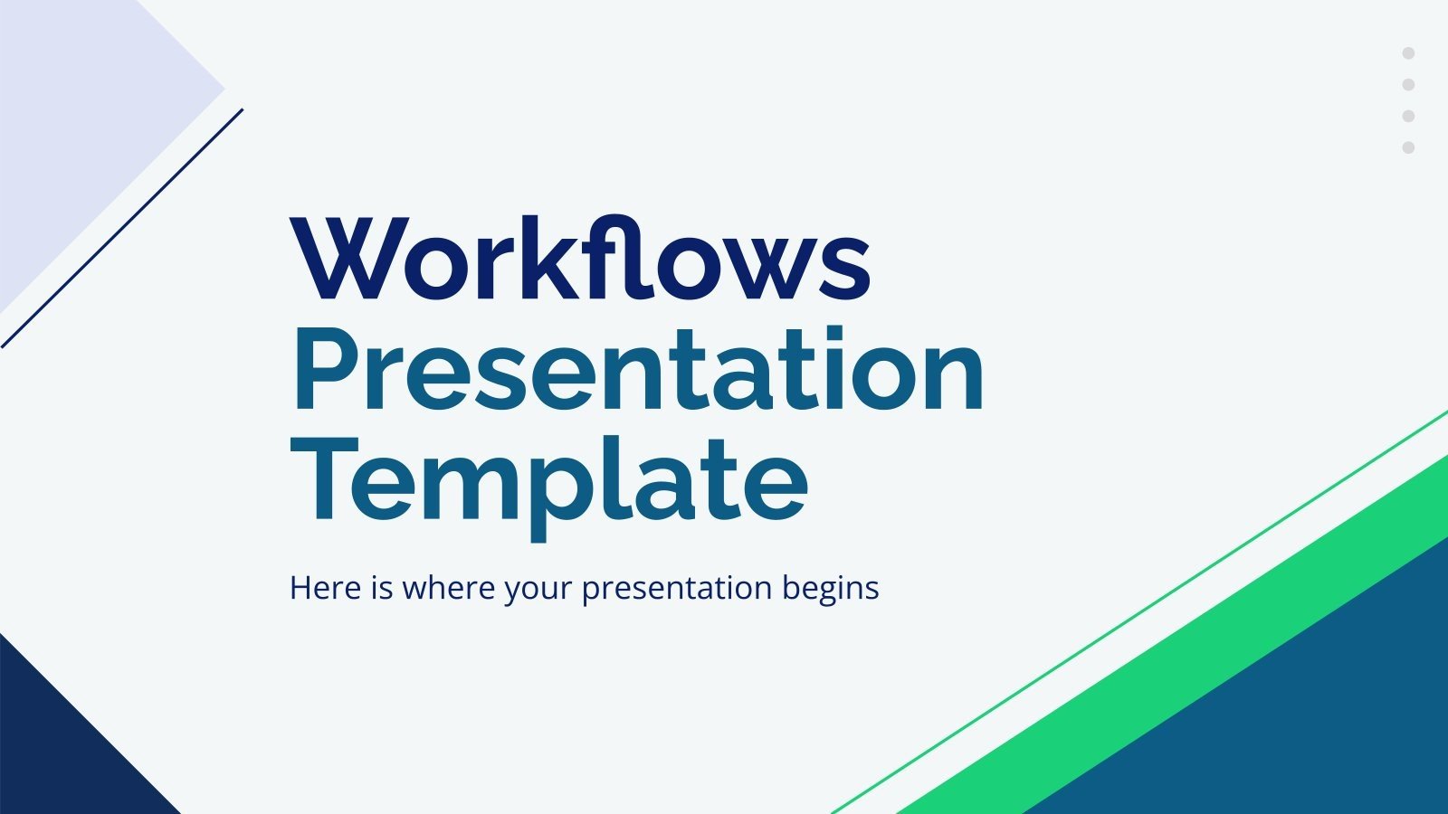 Workflows Presentation Template Presentation
