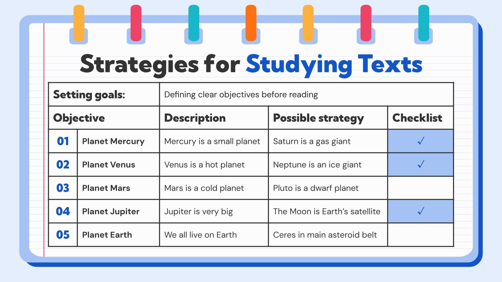 Strategies for Studying Texts Infographics Template