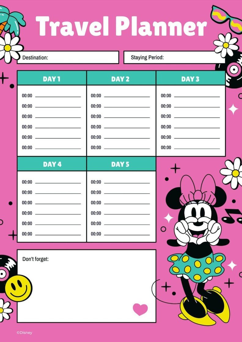 Minnie Mouse Travel Planner Presentation