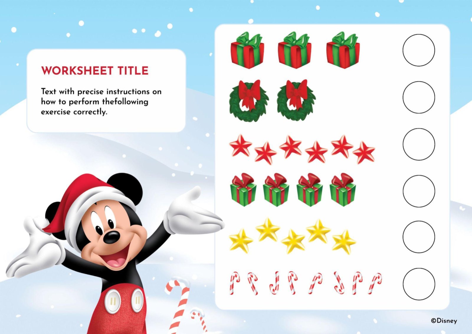 Mickey Mouse Christmas Worksheet Presentation