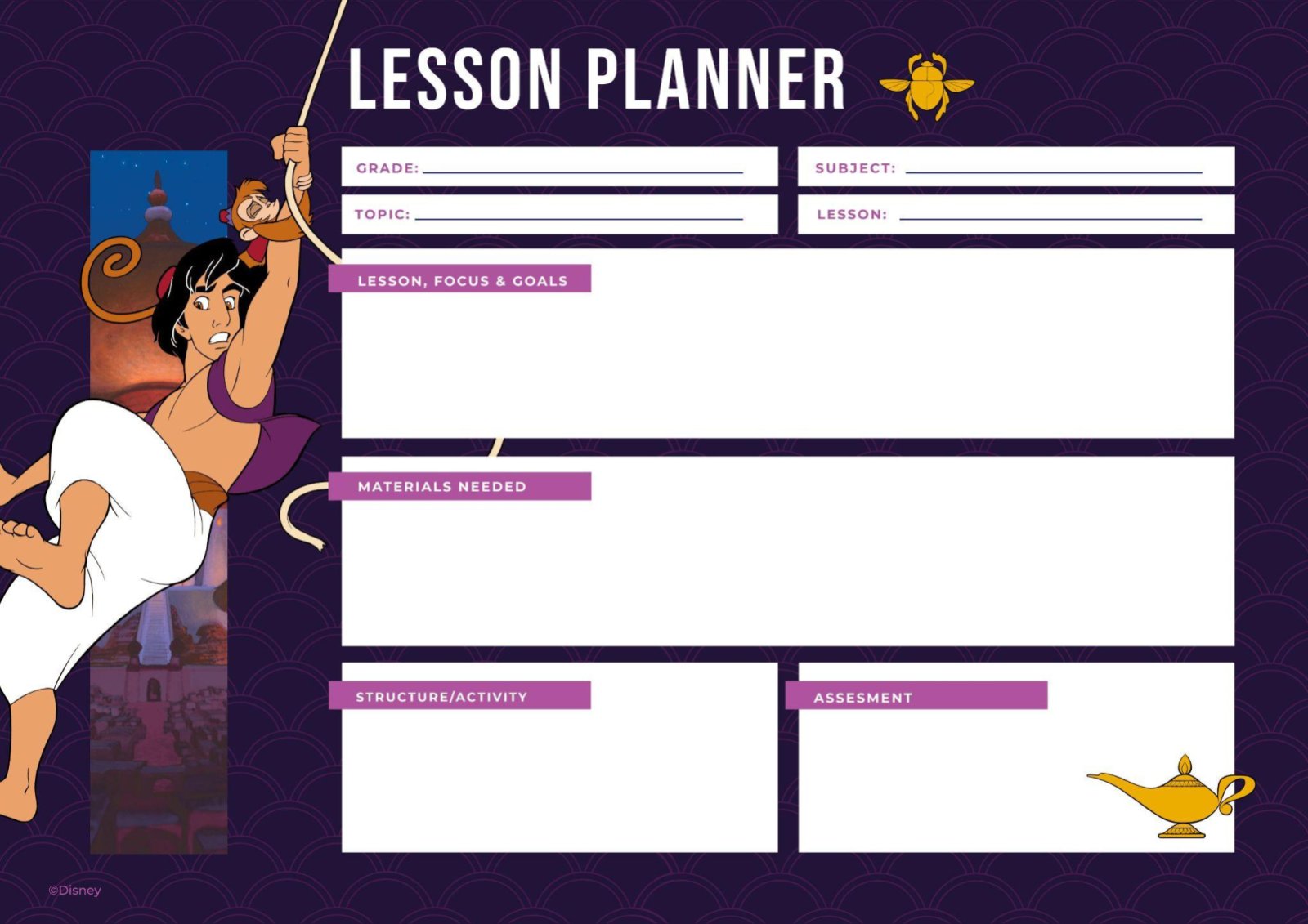 Aladdin Lesson Plan Presentation