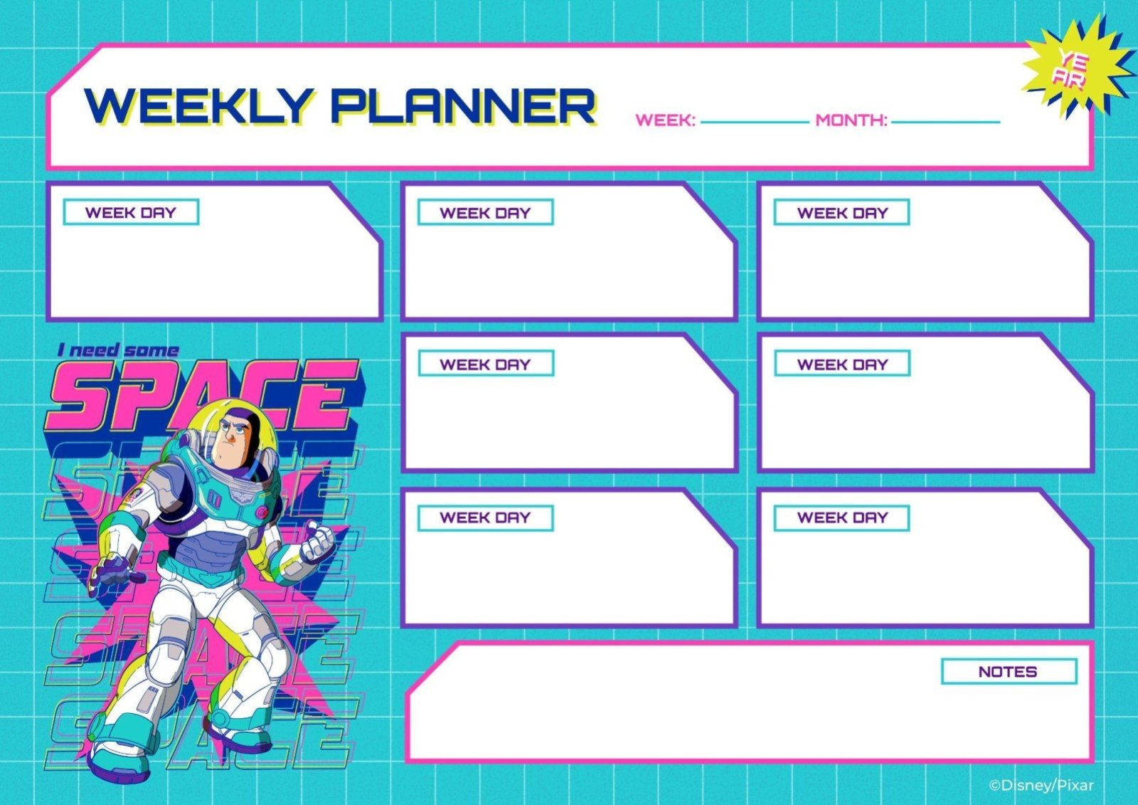 Buzz Lightyear Weekly Planner Presentation