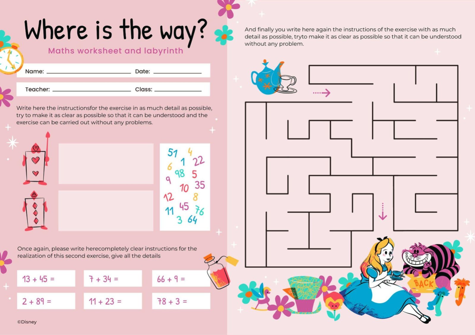 Alice in Wonderland Maze Worksheet Presentation