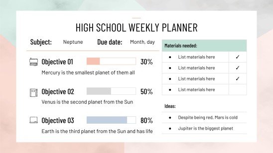 Minimalist HS Weekly Planner Infographics Presentation