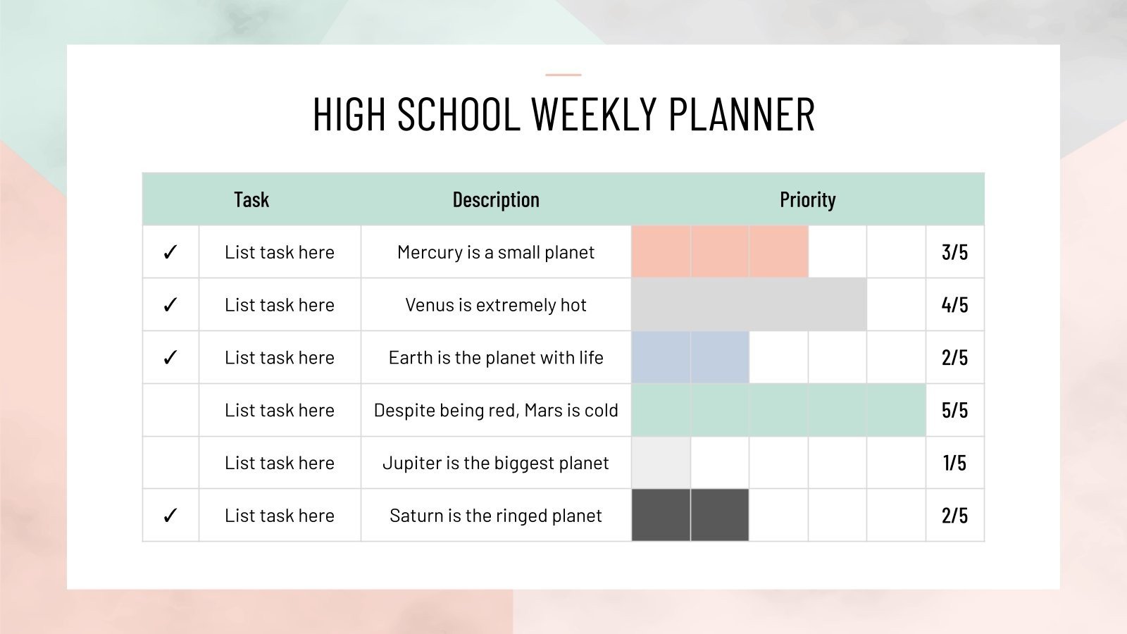 Minimalist HS Weekly Planner Infographics Presentation
