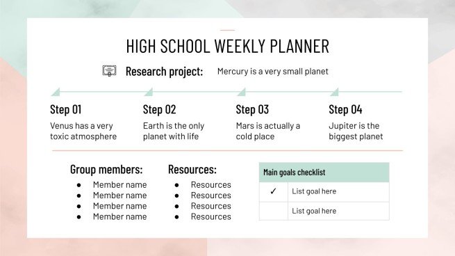 Minimalist HS Weekly Planner Infographics Presentation