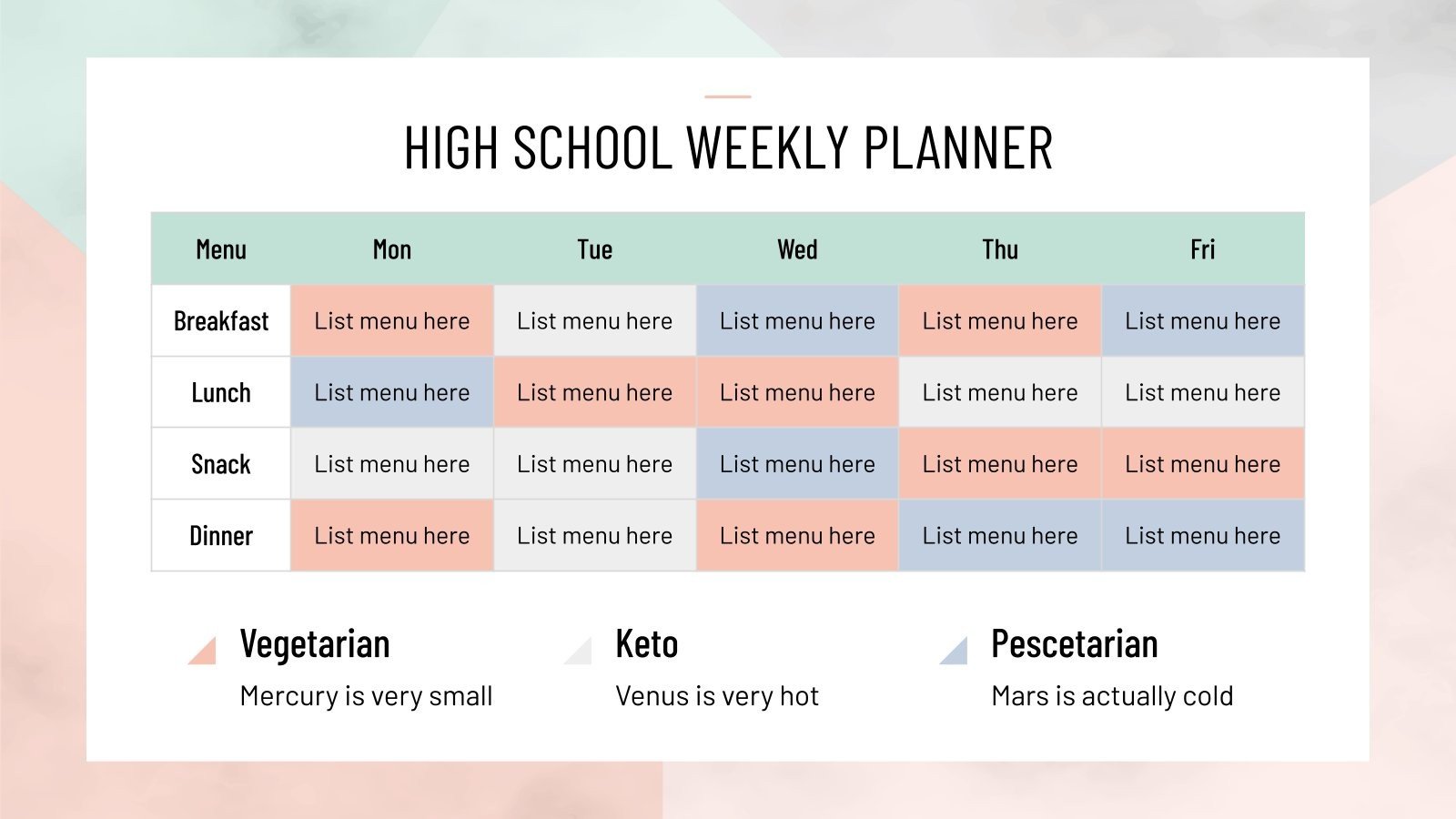 Minimalist HS Weekly Planner Infographics Presentation