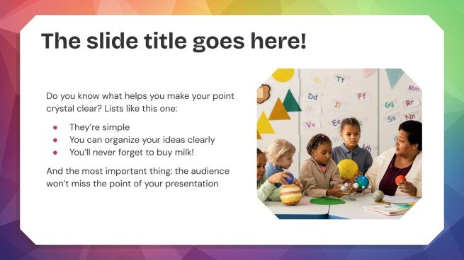 Colorful Low-Poly Lesson for Elementary Presentation