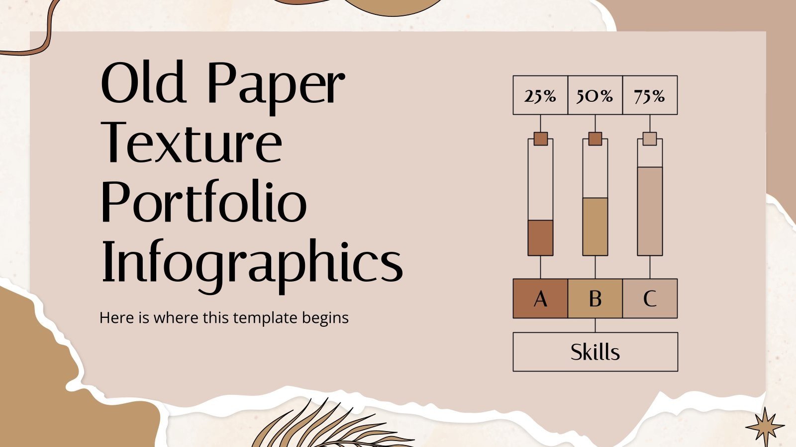 Old Paper Texture Portfolio Infographics Template
