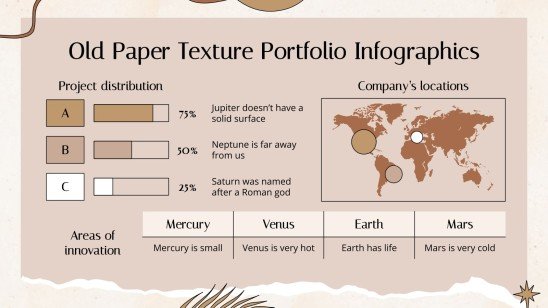 Old Paper Texture Portfolio Infographics Template